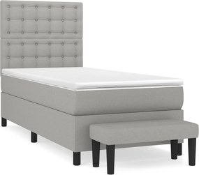 Box spring postel s matrací světle šedá 90x190 cm textil 3136877