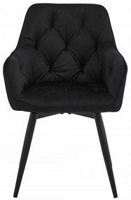 Otočné jídelní křeslo JORK360 VELVET, černé