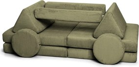 Velký multifunkční skládací bunkr z manšestru SOFA PURE Zvolte barvu: Tmavě zelená