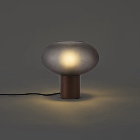 Designová stolní lampa bronzová s matně šedým sklem - Umbrella
