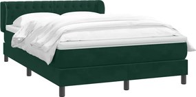 Box spring postel s matrací tmavě zelená 160x220 cm samet 3317826
