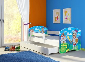 Dětská postel - Rytíř 2 180x80 cm + šuplík bílá