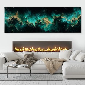 Obraz na plátně - Na vlnách zlatého prachu FeelHappy.cz Velikost obrazu: 120 x 40 cm