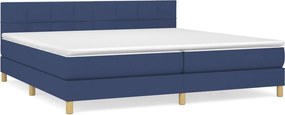 Box spring postel s matrací modrá 200x200 cm textil 3140647
