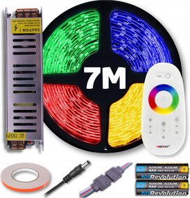 Set Led pásek Rgb barevný teplý bílý s dálkovým ovládáním a napájecím zdrojem 7M 12V
