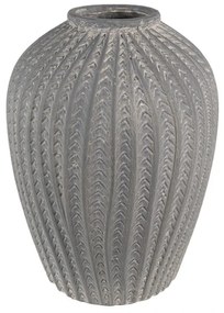 Šedá cementová dekorativní váza L – 21x28 cm