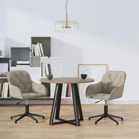 Otočné Jídelní Židle Světle Šedé Samet Světle šedá