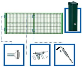 3D PLOTOVÁ BRÁNA 400 X 150 CM, KOMPLETNÍ SOUPRAVA - VČETNĚ SLOUPKŮ A PŘÍSLUŠENSTVÍ, WGBRA-T000295