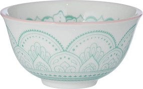 ORNAMENTS Miska 240 ml - bílá/zelená