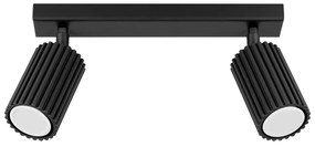 Bodové svítidlo Karbon, 2x černé kovové stínítko, (možnost polohování)