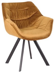 Designová židle Kiara hořčičný samet