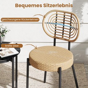 Costway 3-dílný PE ratanový venkovní bistro set terasový konverzační set