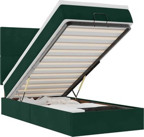 Osmanský rám postele s matracemi tmavě šedá 80x200cm samet 3314213