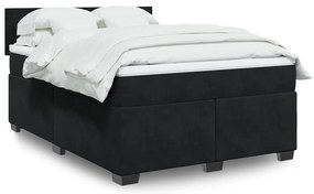 Box spring postel s matrací černá 140x200 cm samet 3286326