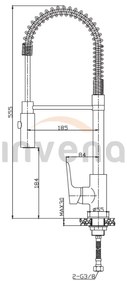 Invena Dokos, stojánková dřezová baterie, chromová, INV-BZ-19-S01-V