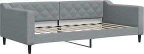 Válenda s přistýlkou a matracemi světle šedá 90 x 190 cm textil 3197454