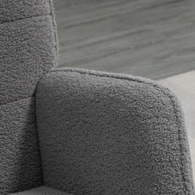 HOMCOM Houpací křeslo Houpací křeslo, akcentní křeslo, relaxační křeslo s berberským rounem, do 120 kg, tmavě šedé, 71x92x101 cm| Aosom