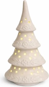 LED dekorace keramický stromeček 11,4 × 8,5 × 23 cm, teple bílá, 2× LR44