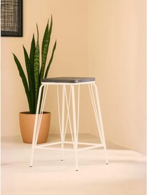 Bílá/v tmavě přírodní barvě stolička z jilmového dřeva District – Premier Housewares