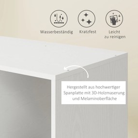 HOMCOM Skříň na kolečkách, mobilní skříň, 1 tyč na oblečení, 3 police, skříňový kabinet, pojízdný stojan na oblečení do předsíně, ložnice, 80 x 40 x …