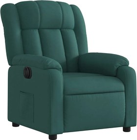Elektrické polohovací křeslo tmavě zelené textil 3205298