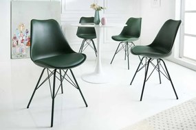 Designová jídelní židle Scandinavia Lund tmavě zelená umělá kůže