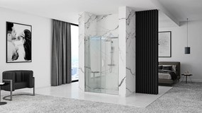 Jednokřídlé posuvné sprchové dveře REA NIXON-2 LEVÉ 120 cm pro instalaci do niky, chrom/transparent - bez vaničky