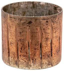 Skleněný stojánek na čajovou svíčku měď 13*11 cm – 13x11 cm