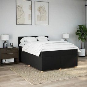 Box spring postel s matrací černá 160x200 cm textil 3289033