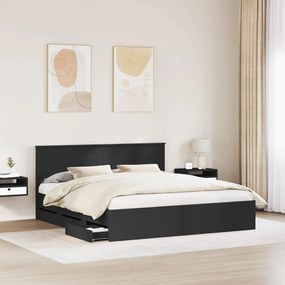 Rám postele se zásuvkou Černá 180 x 200 cm Inženýrské dřevo 3407957