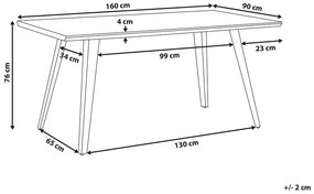 Jídelní stůl 160 x 90 cm šedé dřevo WITNEY Beliani