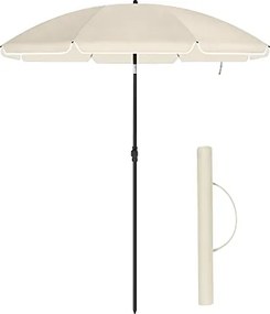 200 cm slunečník, UPF 50+ ochrana, sklopný, bez základny, béžový