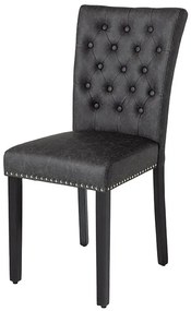 Designová židle Queen II černo-šedá ekokůže