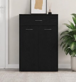 skříňka na boty, botník, 1 zásuvka, 2 dvířka, dřevo, 85x61x36 cm, černý dub, Dekorino BB20260068