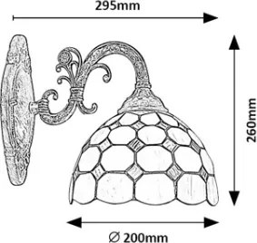 Brilagi - Tiffany vitrážová nástěnná lampa DORAN 1xE27/40W/230V
