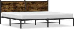 Kovový rám postele bez matrace kouřový dub 200 x 200 cm 3301350