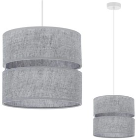 Závěsné svítidlo Jen, 1x šedé textilní stínítko, (fi 20 cm), w