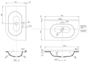 Sapho - Rohové zápustné umyvadlo PULSE 75x43 cm mramor/bílá