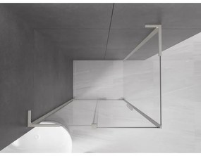Mexen Velar L, sprchový kout s posuvnými dveřmi 110 x 100 cm, 8mm čiré sklo, broušená ocel, 871-110-100-03-97