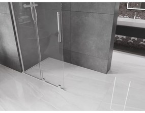 Mexen Velar L, posuvná sprchová zástěna Walk-in 120 x 200 cm, 8mm čiré sklo, chromová, 871-120-003-03-01
