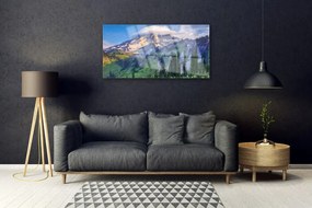 Obraz na skle Hora Les Krajina 120x60 cm