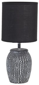 Šedo černá stolní lampa Eefke s oválným stínidlem – 15x36 cm