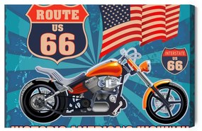 Obraz Motocykl S Americkou Vlajkou Ve Stylu Vintage Nedostatek Nedostatek Plátno Canvas 30x20