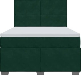 Box spring postel s matrací tmavě zelená 140x190 cm samet 3290903