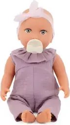 LULLABABY Panenka 35 cm v overalu s čelenkou Lila / od 2 let