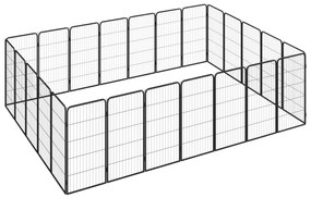 vidaXL 24panelová ohrádka pro psy černá 50 x 100 cm práškovaná ocel