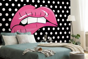 Samolepící tapeta pop art růžové rty