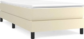 Rám postele s boxspringem krémový 90x200 cm umělá kůže 3120678