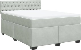 Box spring postel s matrací světle šedá 140x200 cm samet 3286336