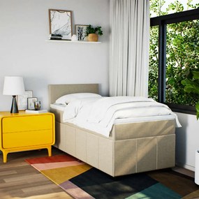 Box spring postel s matrací krémová 80 x 200 cm textil 3289193